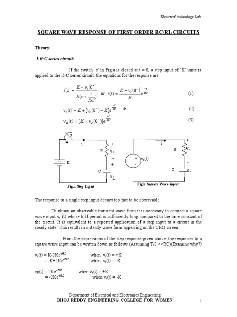 Square Wave Response | PDF | Electrical Network | Series And Parallel ...
