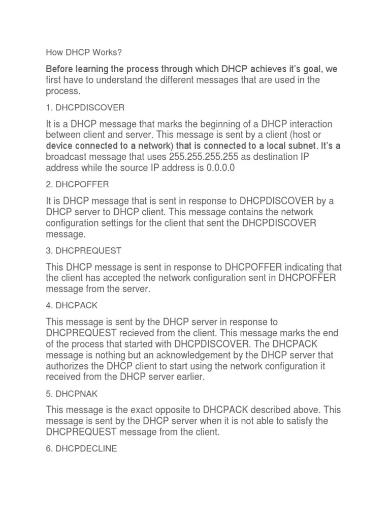 An Overview of the DHCP Message Exchange Process Between Clients and ...