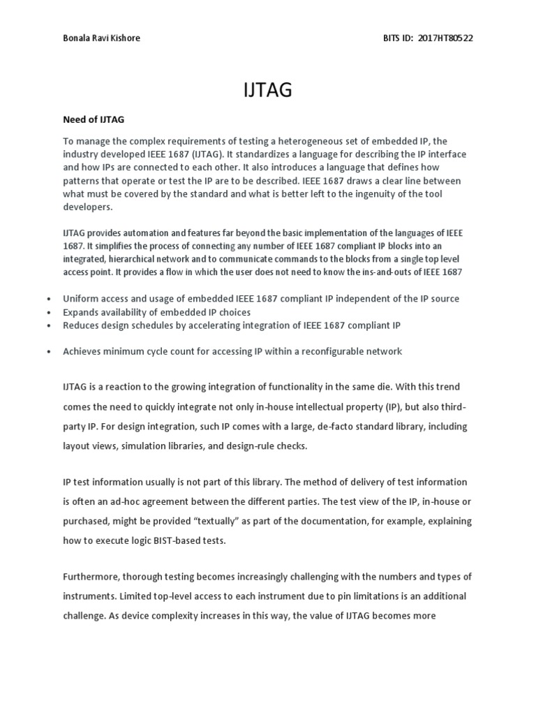 IJTAG B Ravi Kishore 2017HT80522 | PDF | Electronic Engineering | Computer Architecture