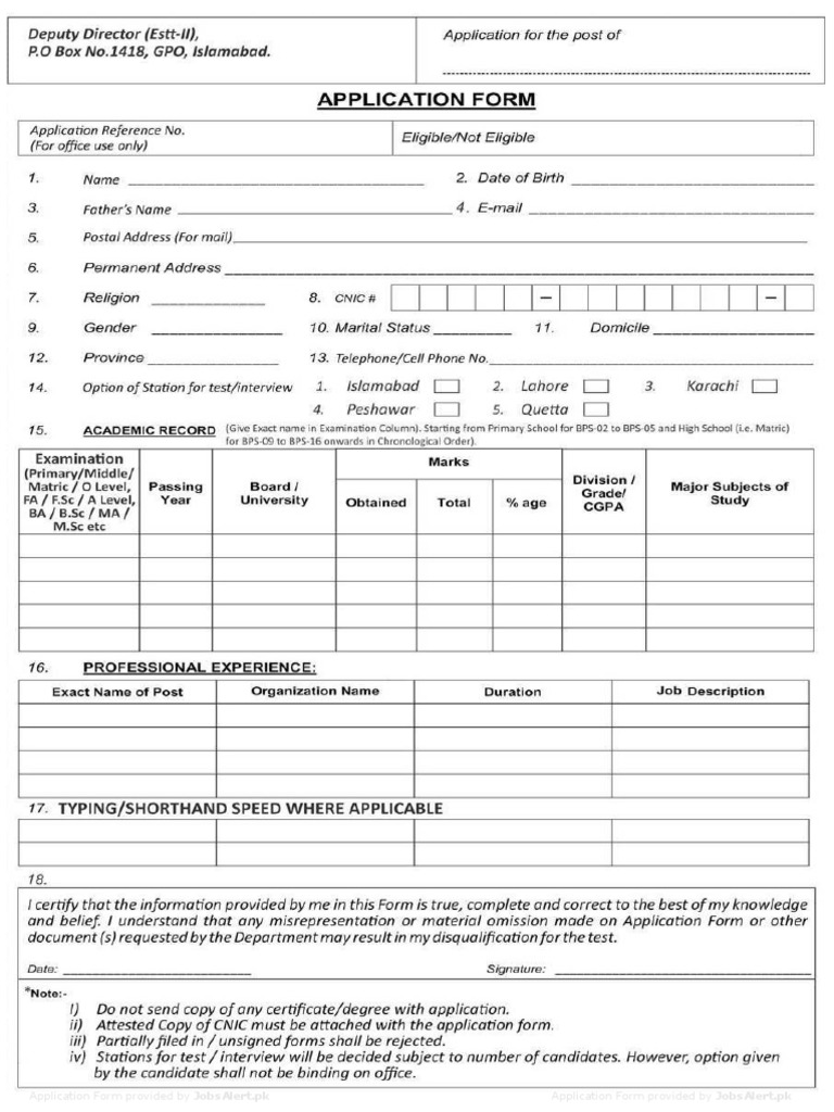 Ecp Application-Form PDF | PDF