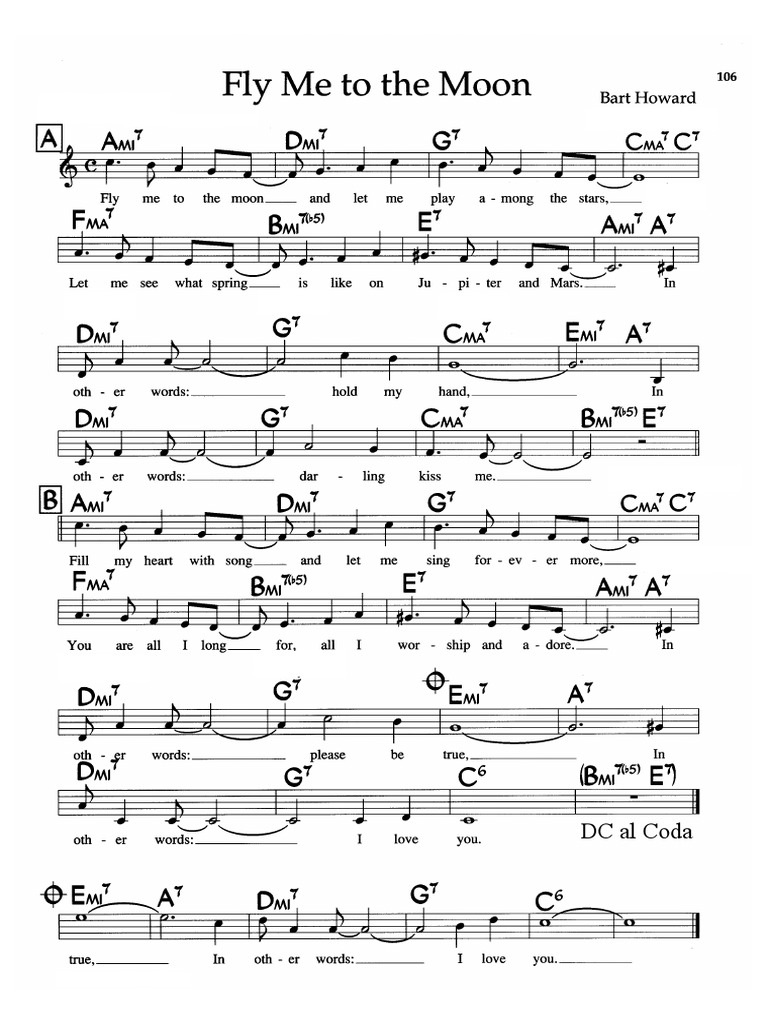 Fly Me To The Moon Leadsheet | PDF