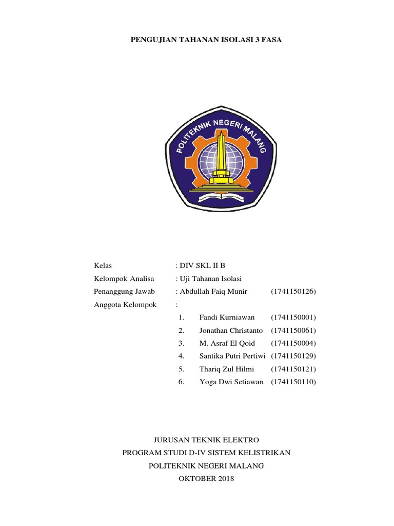 Pengujian Tahanan Isolasi 3 Fasa | PDF Pengujian Tahanan Isolasi 3 Fasa | PDF