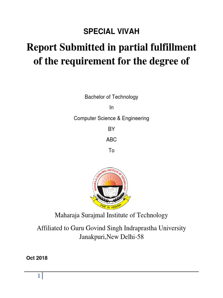 Report Submitted in Partial Fulfillment of The Requirement For The ...