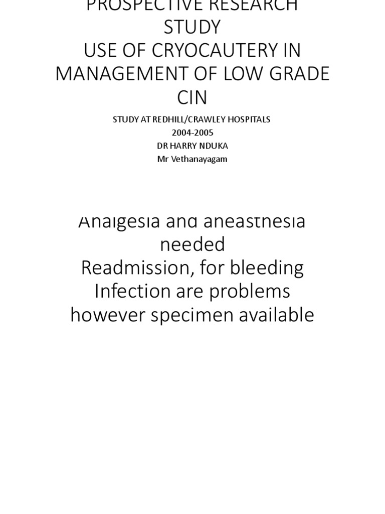 Cryocautery in Treatment of Cervical Intraepithelial Neoplasia | PDF