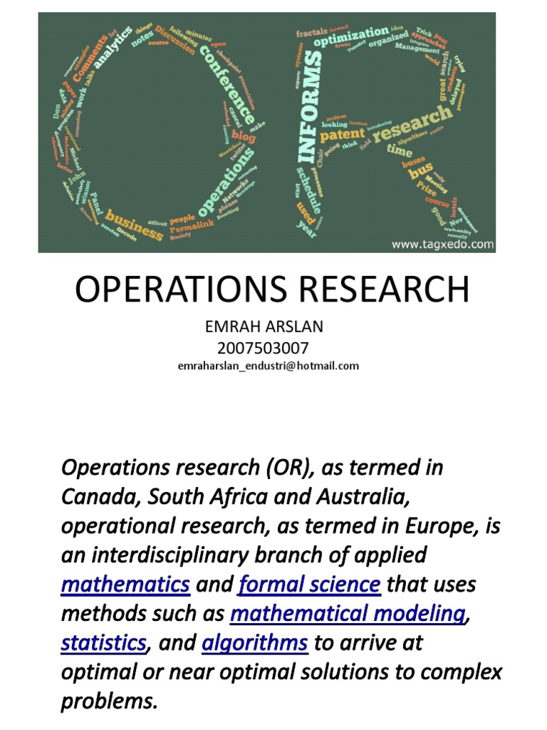 Operations Research Overview | PDF