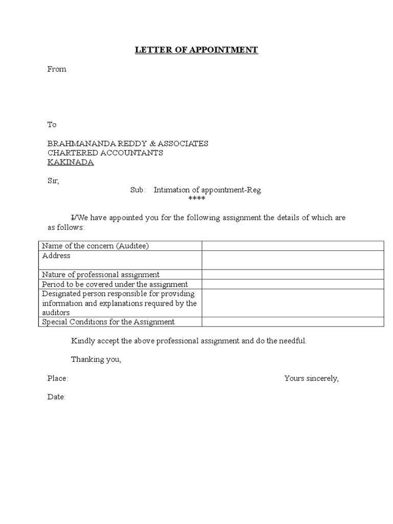 Letter of Appointment | PDF