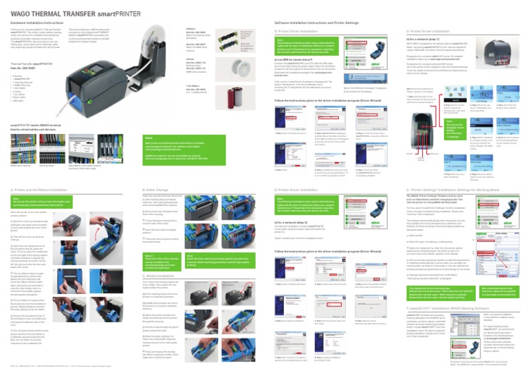 WAGO smartPRINTER Poster Installationguide Quick Start V.160122.010 PDF ...