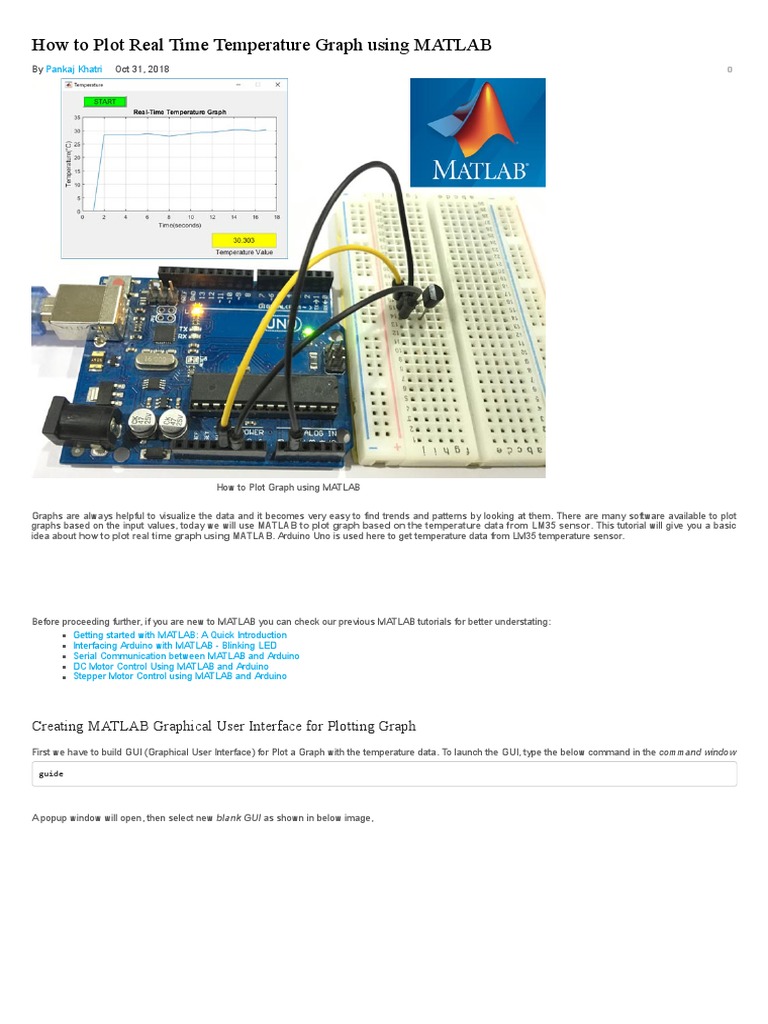 How To Plot Real Time Temperature Graph Using MATLAB | PDF | Matlab | Button (Computing)