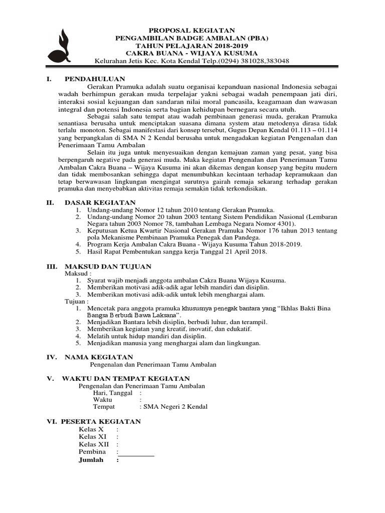 Proposal PTA 2017 | PDF | Perjalanan