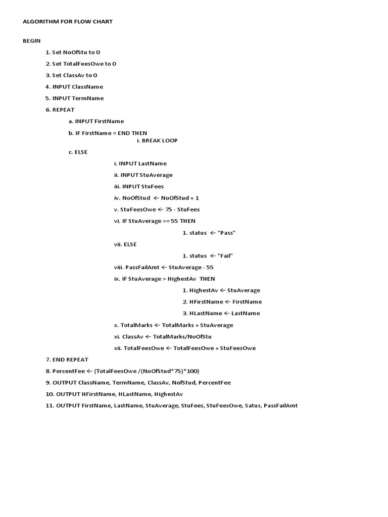 Algorithm For Flow Chart | PDF | Theoretical Computer Science | Applied Mathematics