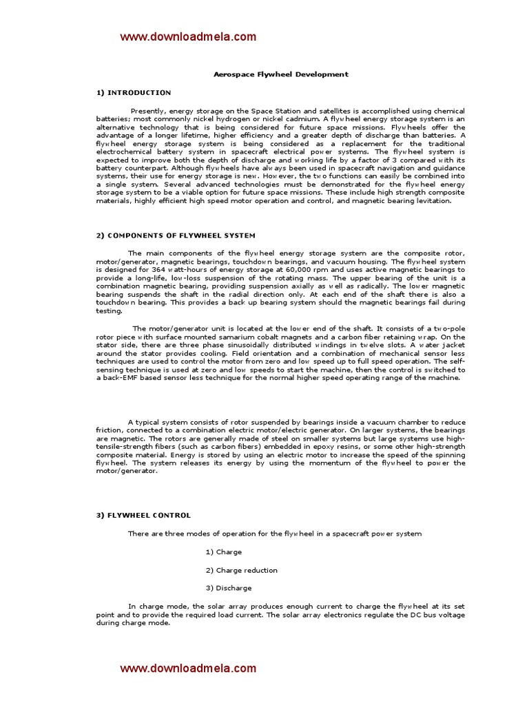 Aerospace Flywheel Development | PDF | Electric Motor | Electromagnetism