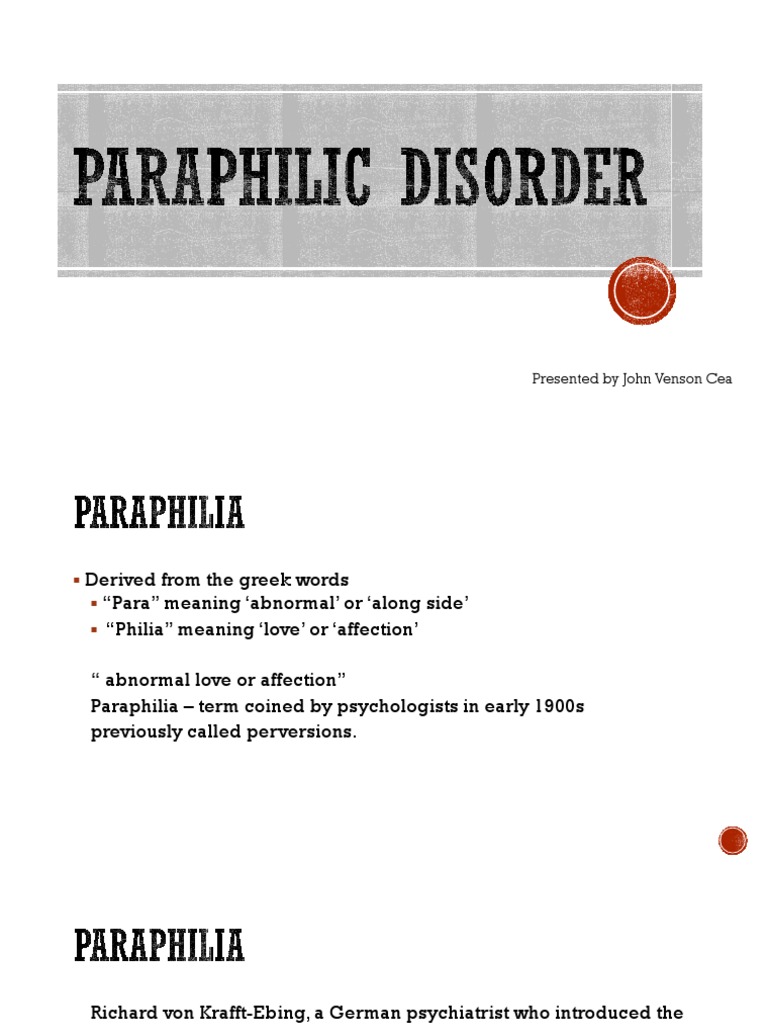 Paraphilic Disorder | PDF | Sexual Fetishism | Sadomasochism