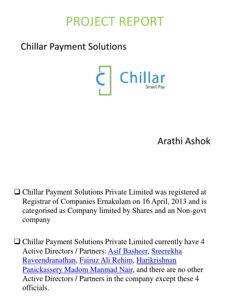 Chillar Payment Solutions Overview | PDF | Banks | Advertising