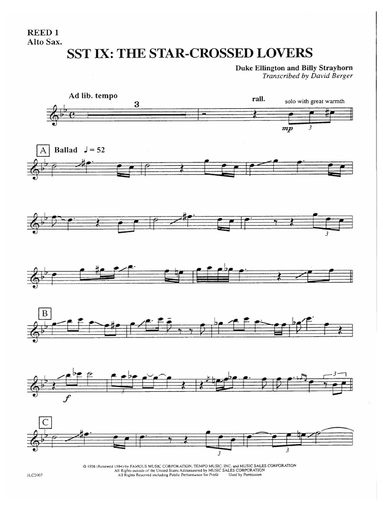 The Star Crossed Lover - Alto 1 | PDF