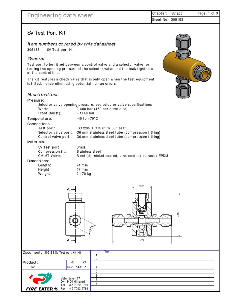 SV Test Port Kit | PDF | Valve | Pipe (Fluid Conveyance)