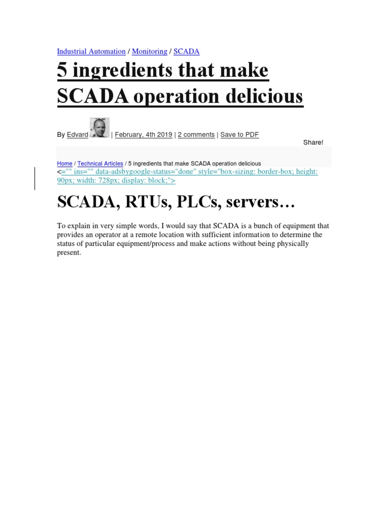 5 Ingredients That Make Scada Operation Delicious Scada Rtus Plcs