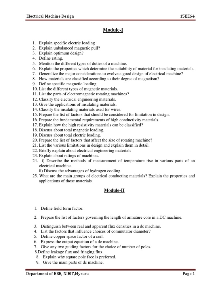 Electrical Machine Design | PDF | Transformer | Electric Motor
