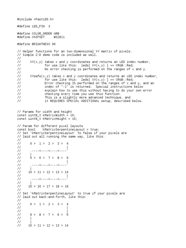 Led Matrix 10x10 | PDF | Matrix (Mathematics) | Array Data Structure