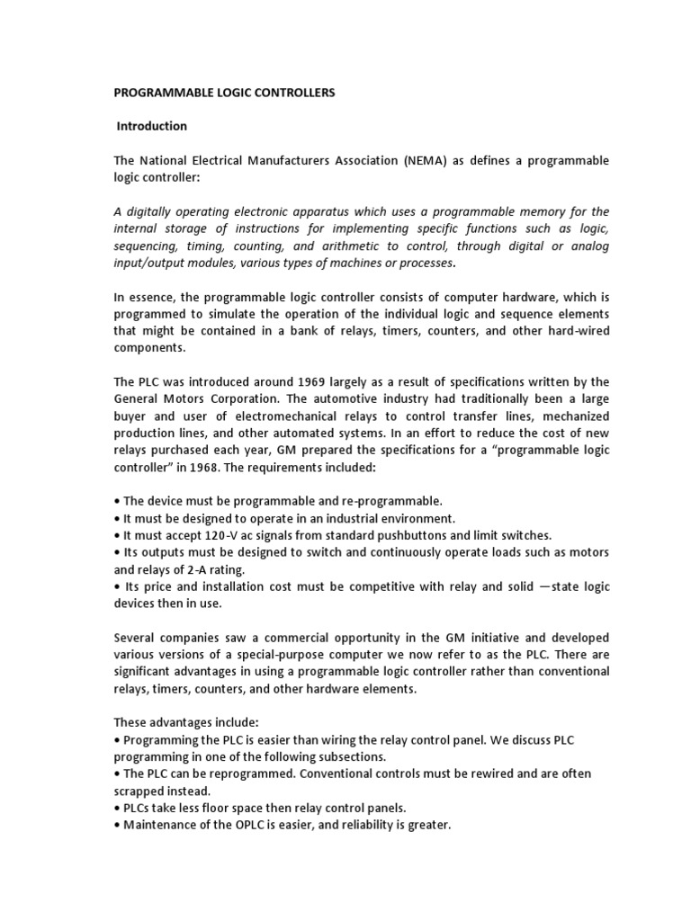 Programmable Logic Controllers | PDF | Programmable Logic Controller ...