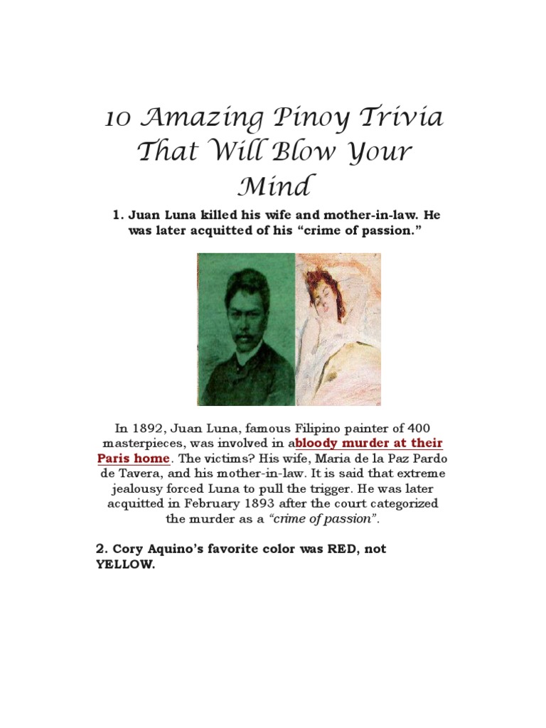 10 Amazing Pinoy Trivia That Will Blow Your Mind | PDF | Violence | Nature