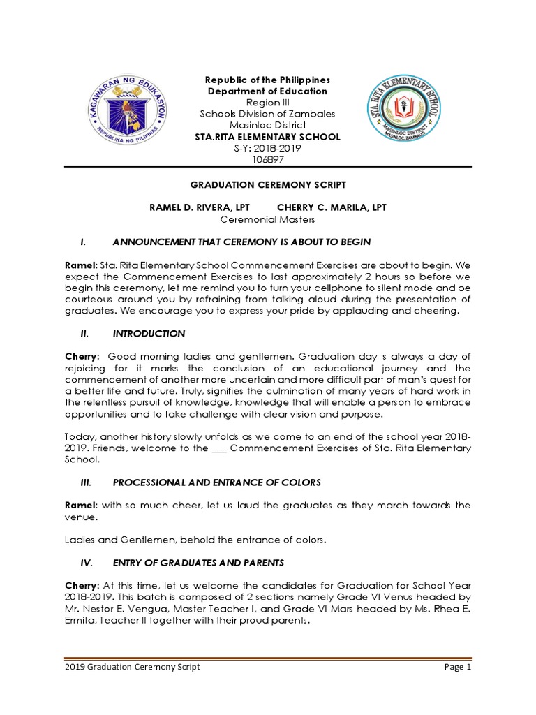 Official Master of Ceremony Script | PDF