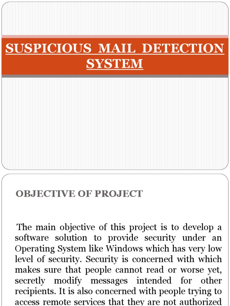 Suspicious Mail Detection System | PDF | Operating System | Password