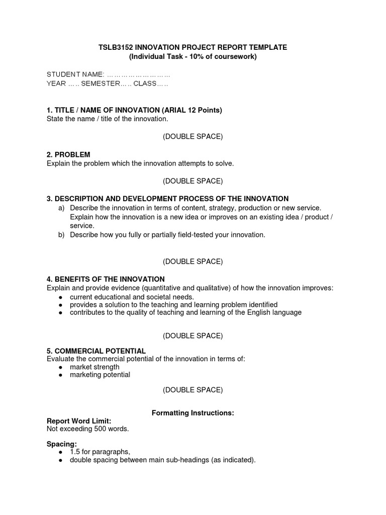 TSLB3152 InnovationProject ReportTemplate-2 | PDF | Business | Art