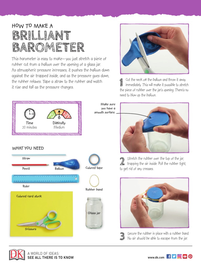 Brilliant Barometer: How To Make A | PDF | Balloon | Natural Rubber