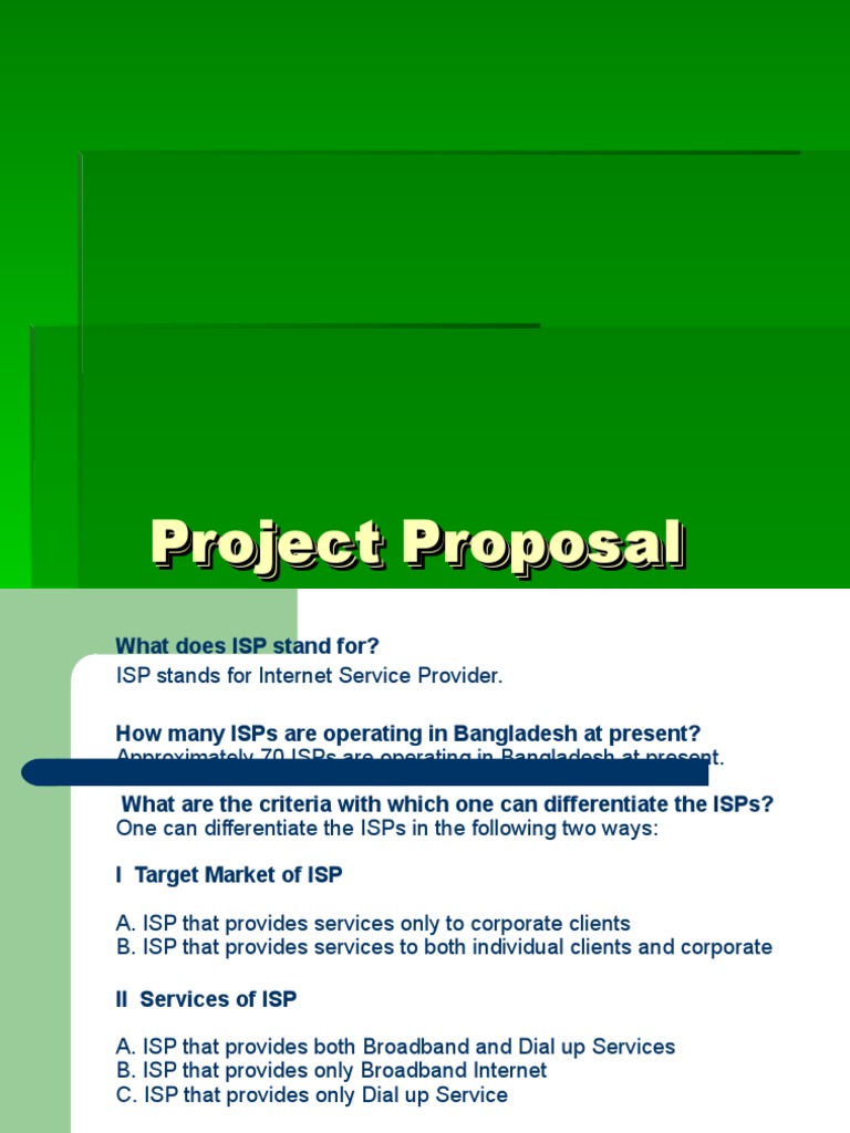 Sample Project Proposal | PDF | Internet Access | Internet Service Provider