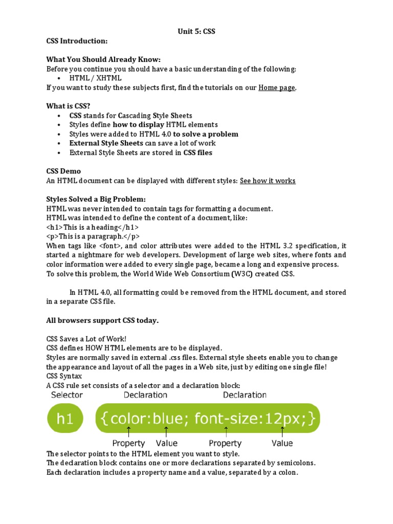 CSS and CSS3 Notes | PDF | Cascading Style Sheets | Html