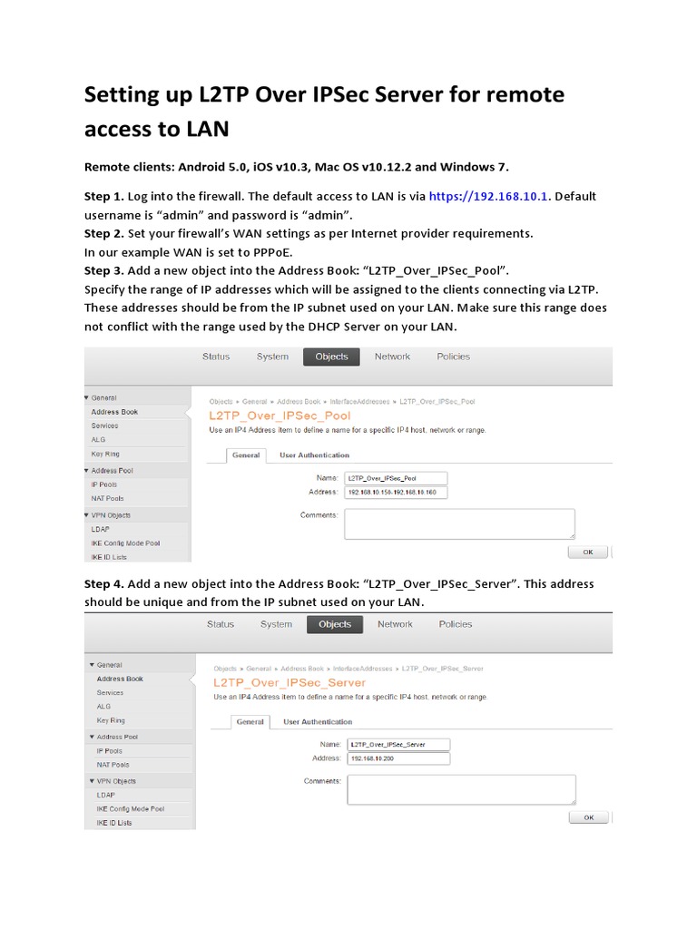 L2TP Over IPSec Server Setup Guide | PDF | Virtual Private Network | Ip ...