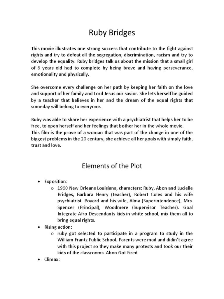 Ruby Bridges Movie | PDF