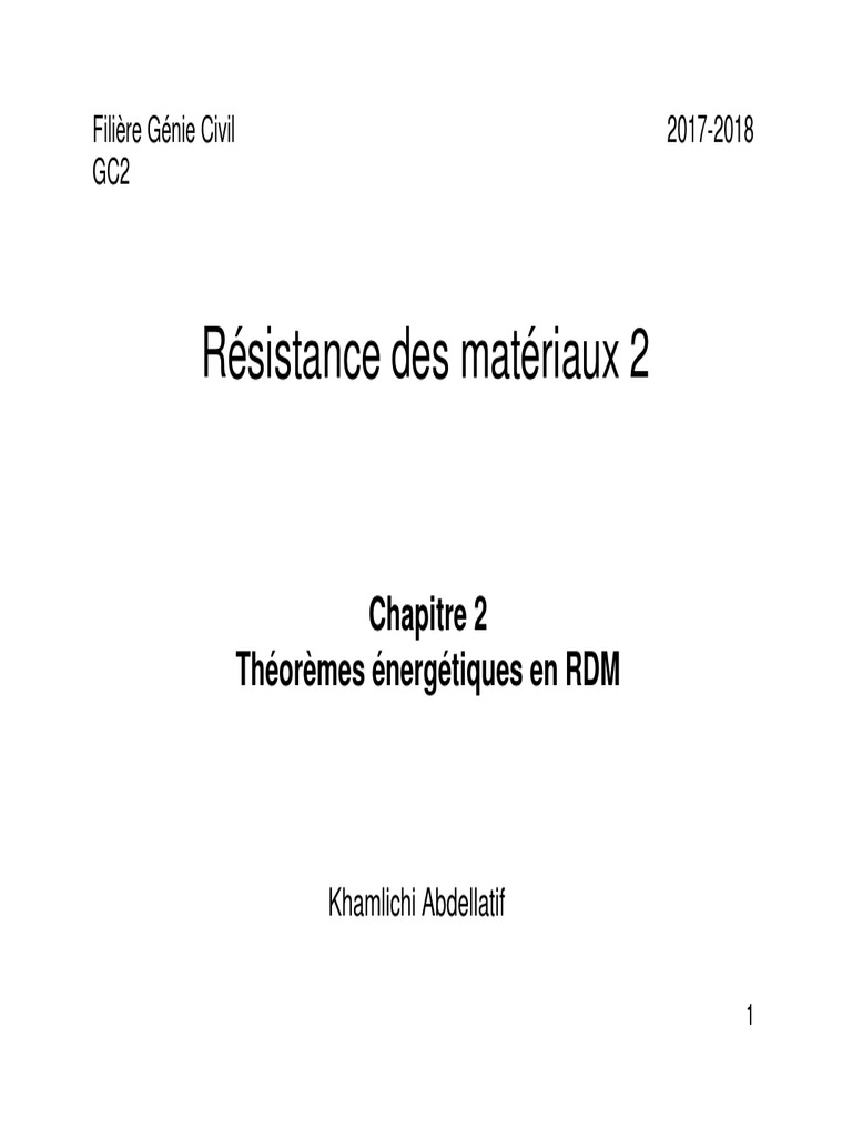 RDM2 Cours2 2017 2018 | PDF | Matrice (Mathématiques) | Obliger