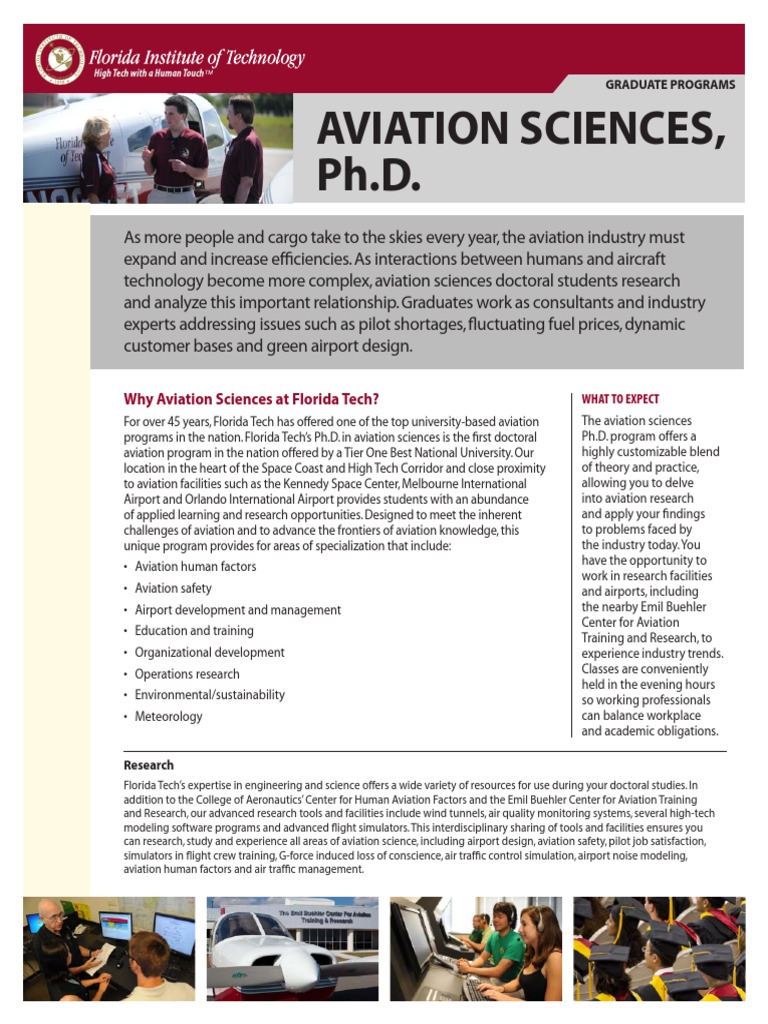 Florida Tech Aviation Sciences Fact Sheet | PDF | Aviation | Simulation