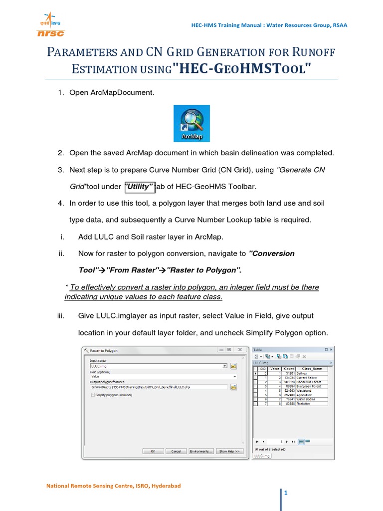 Parameters and CN Grid Generation Manual HEC-HMS v2 New | PDF ...