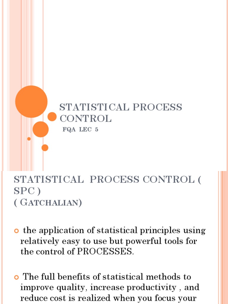 Statistical Process Control: Fqa Lec 5 | PDF | Process Control | Specification (Technical Standard)