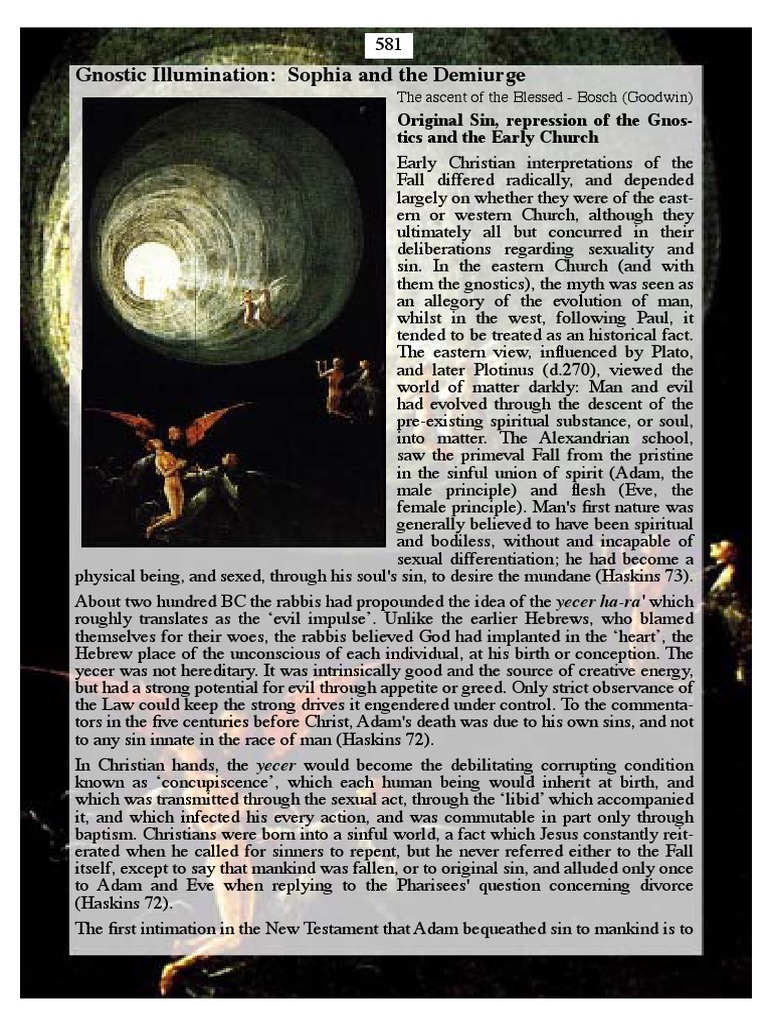 Gnostic Illumination: Sophia and The Demiurge: Original Sin, Repression ...