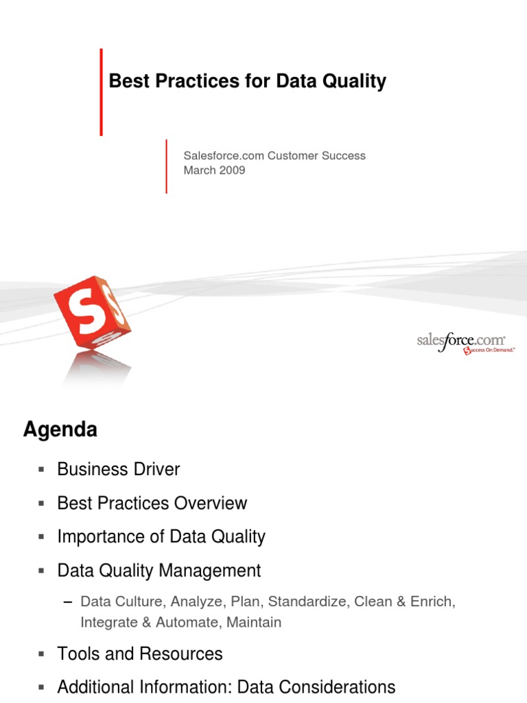 Best Practices For Data Quality | PDF | Salesforce.Com | Data Quality