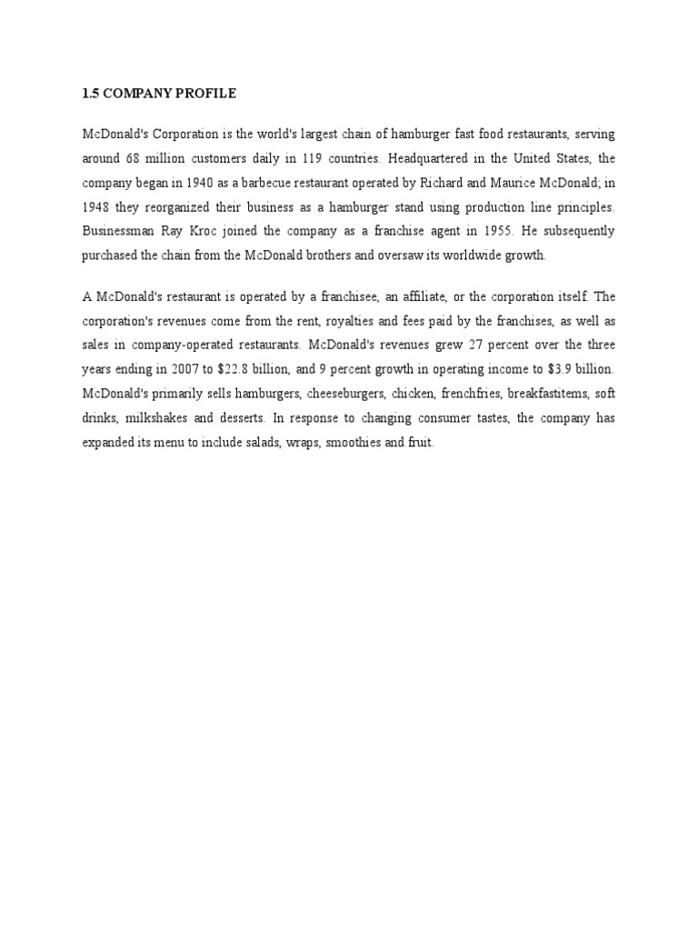 1.5 Company Profile | PDF