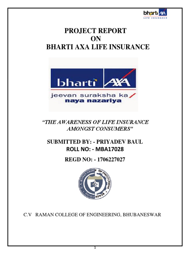 Internship Report On Bharti Axa | PDF | Life Insurance | Insurance