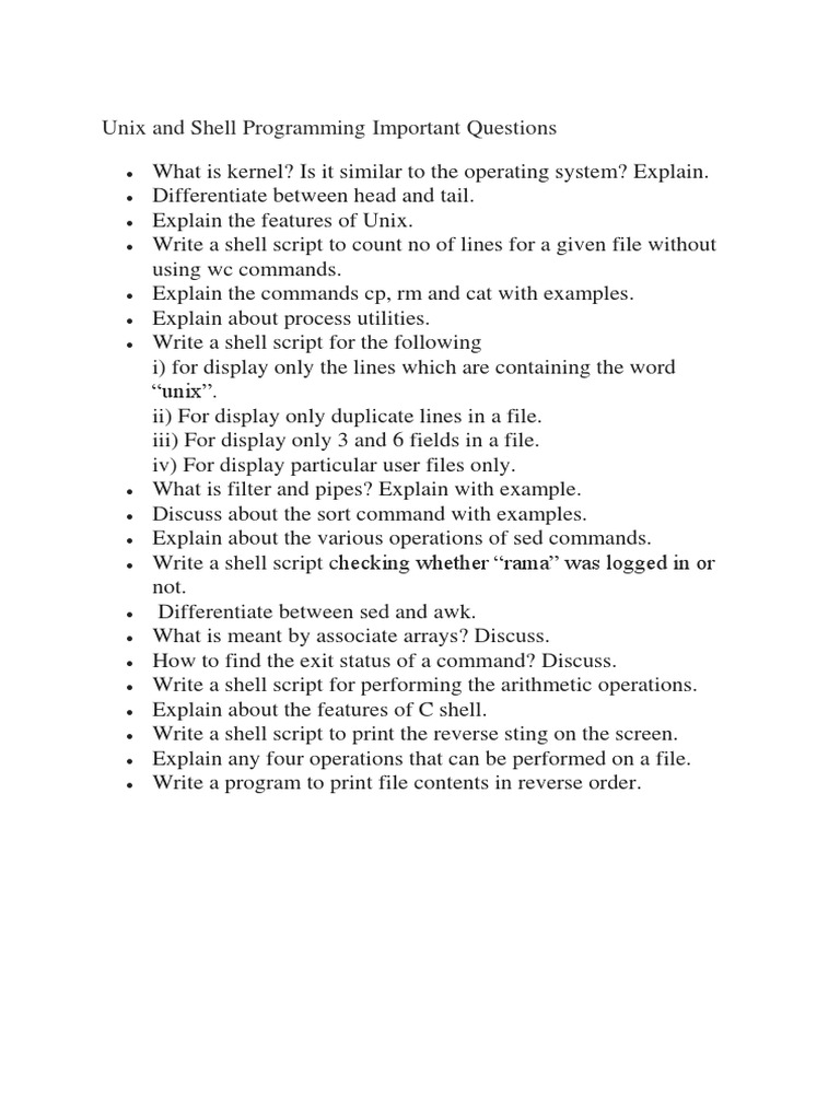 Mastering Unix And Shell Programming Answers To Frequently Asked Questions About Kernels