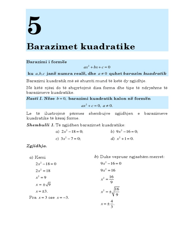 5.barazimet Kuadratike PDF | PDF