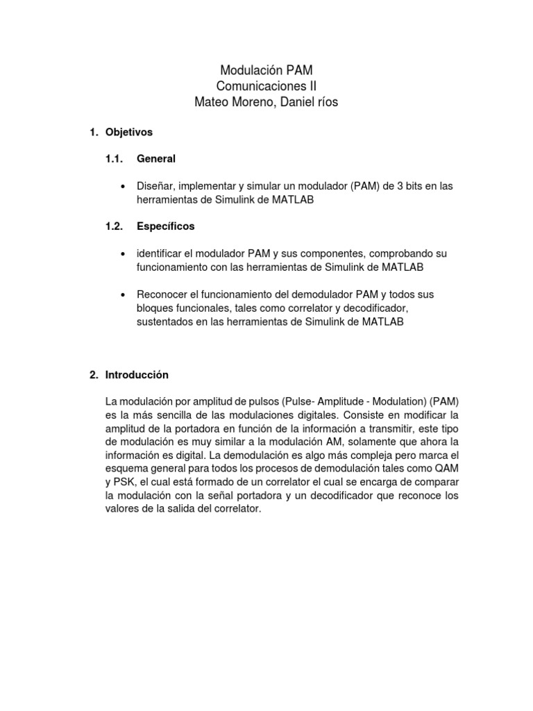 Diseño de Modulador PAM en Simulink | PDF | Modulación | Telecomunicaciones