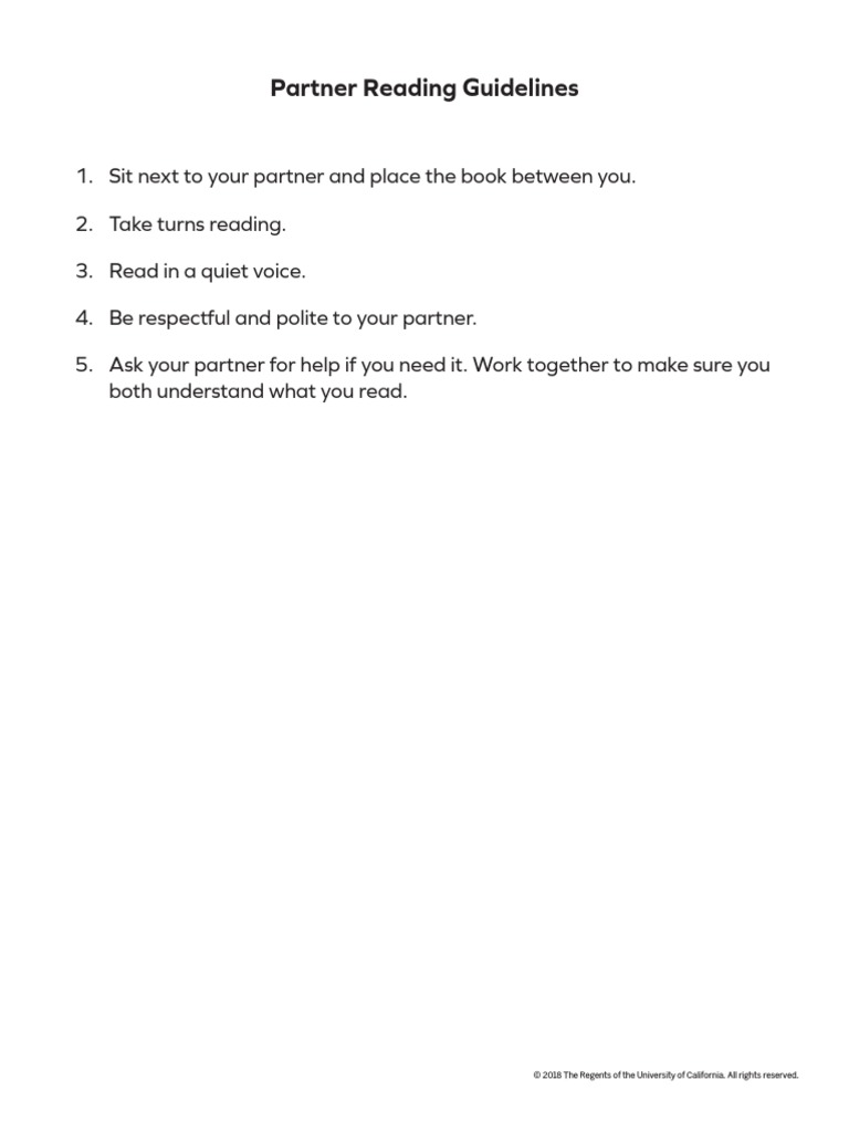Partner Reading Best Practices | PDF | Wellness