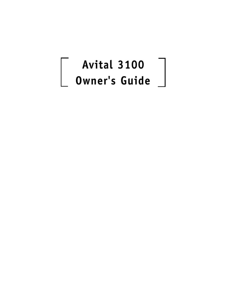 Avital 3100 Owner's Guide | PDF | Remote Control | Manufactured Goods