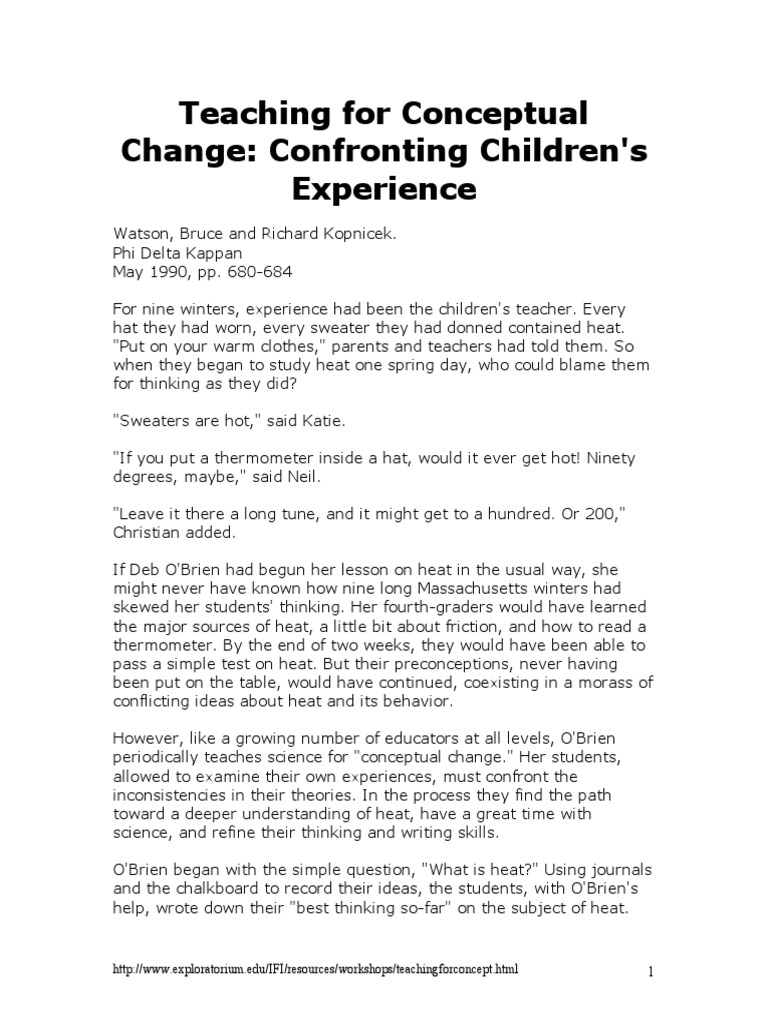 Misconception Confronting Children S Experiences Hat PDF | PDF ...