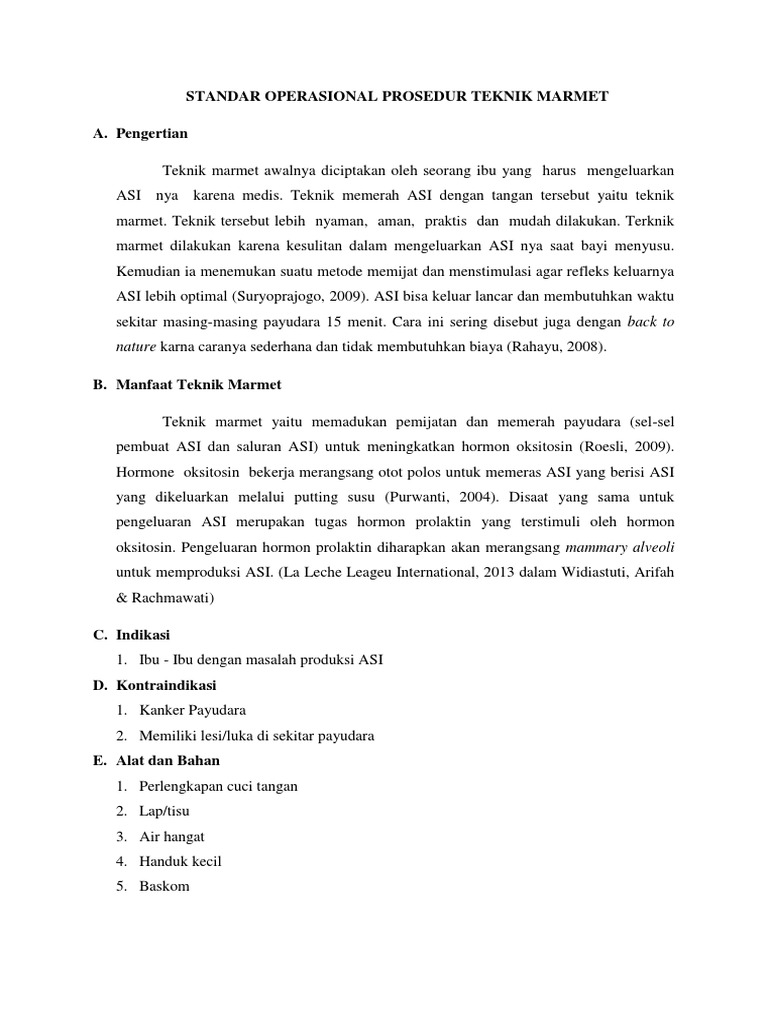 Standar Operasional Prosedur Teknik Marmet | PDF | Karier ...
