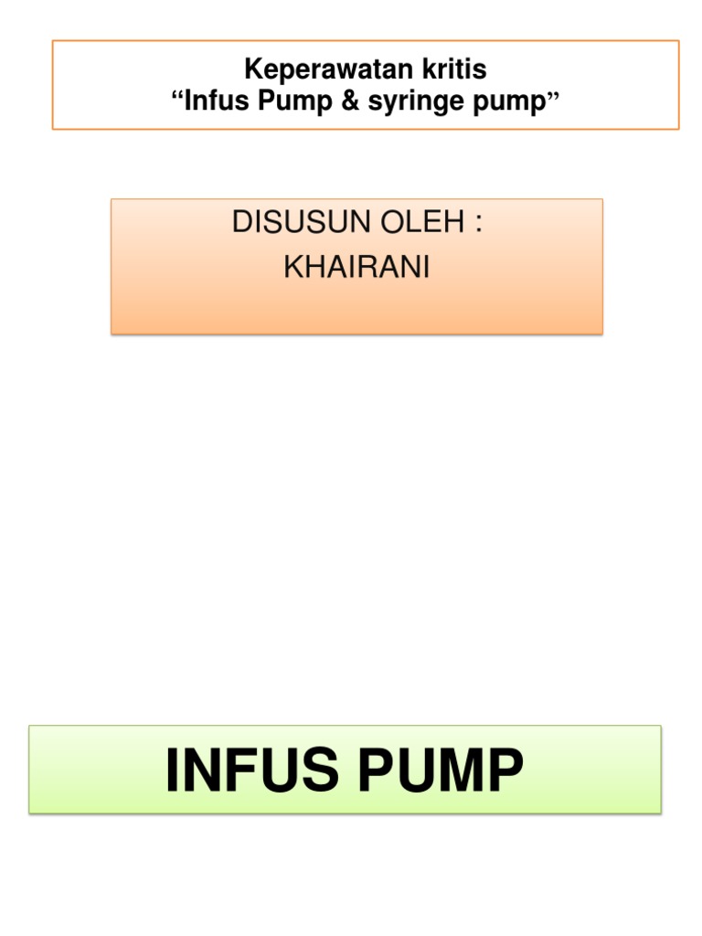 Perbandingan Infus Pump dan Syringe Pump | PDF | Sains & Matematika