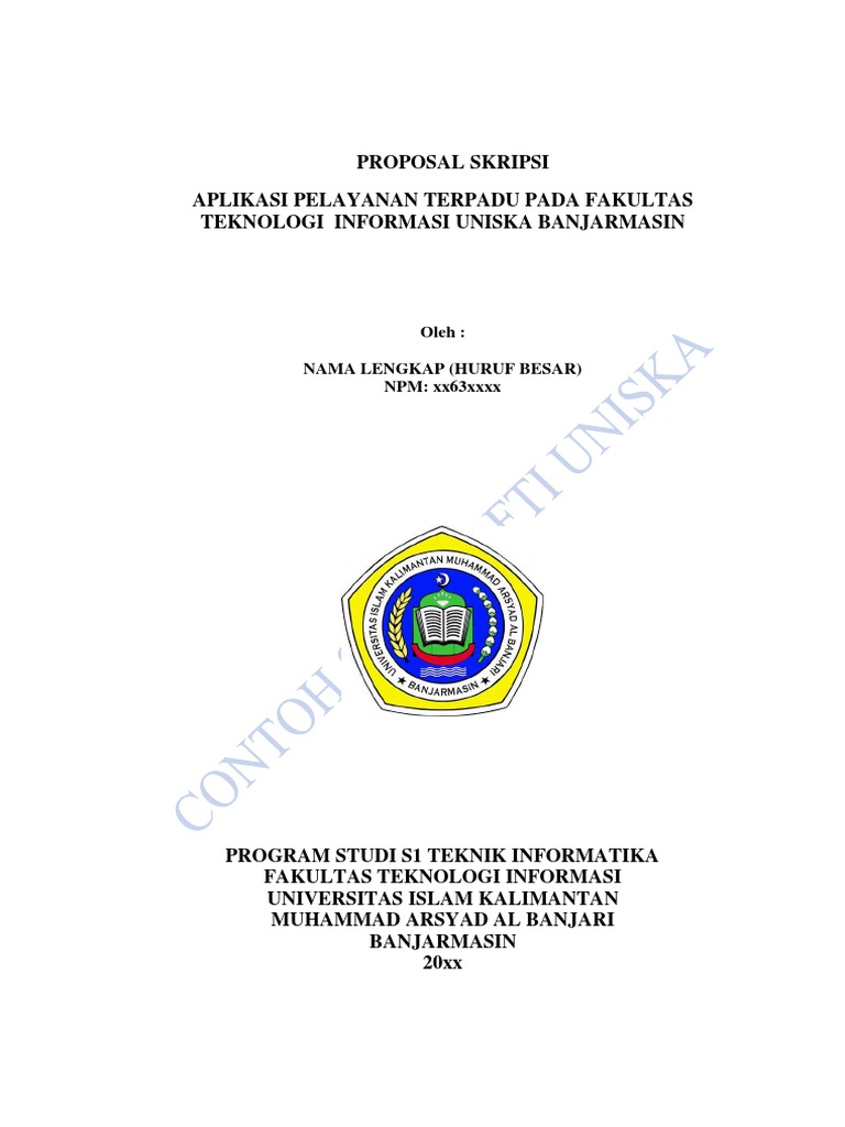 Contoh Proposal Skripsi Sesuai Panduan PDF | PDF