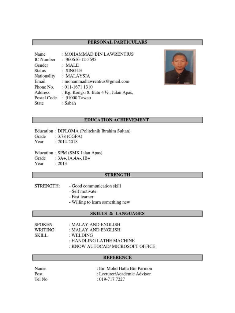 Resume Mohd | PDF | Malaysia | Behavior Modification